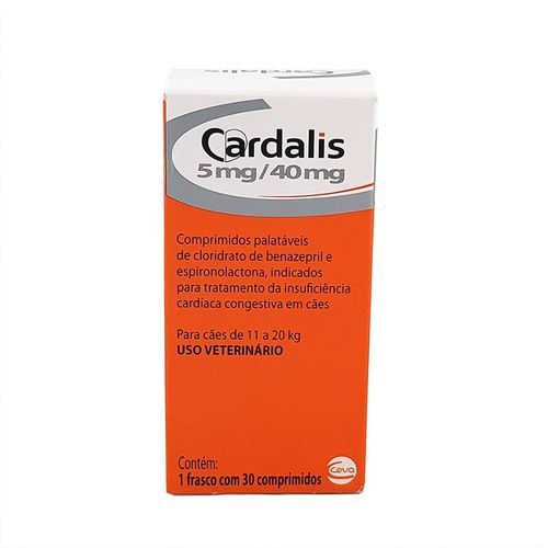 Cardalis 5mg/40mg 11 a 20kg 30 comp Ceva Insuficiência Cardíaca ...