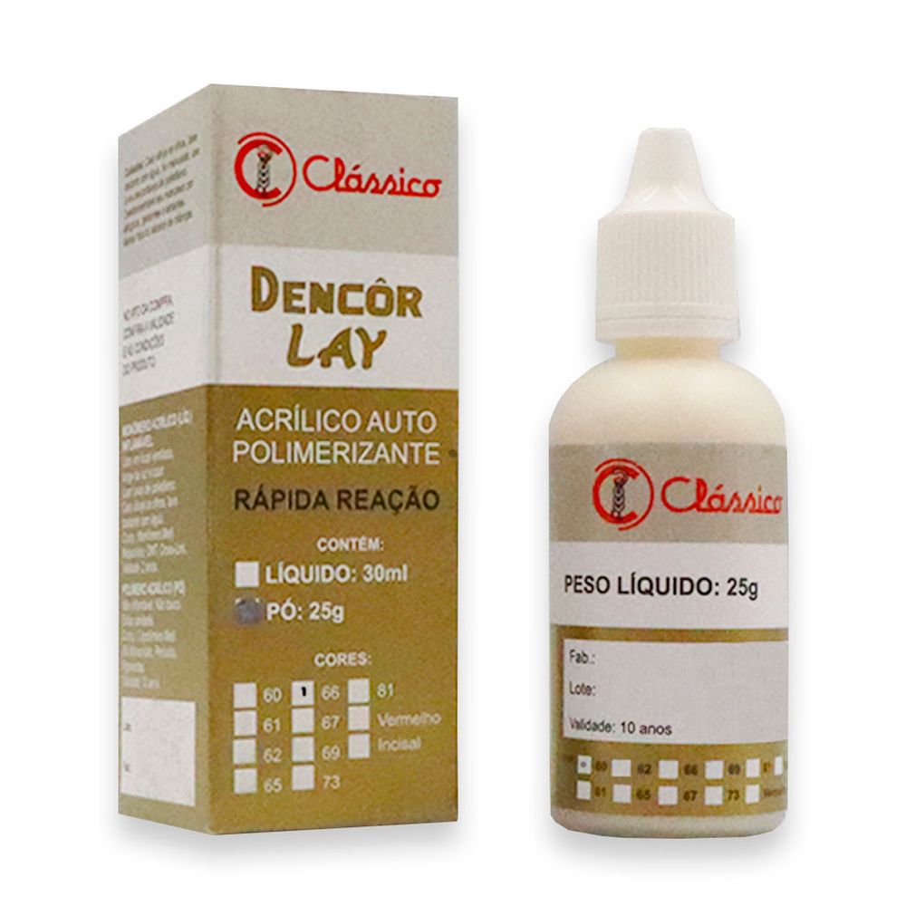 Resina Acrilica Dencor Lay Pó 25g - Classico - Drogaria Sao Paulo