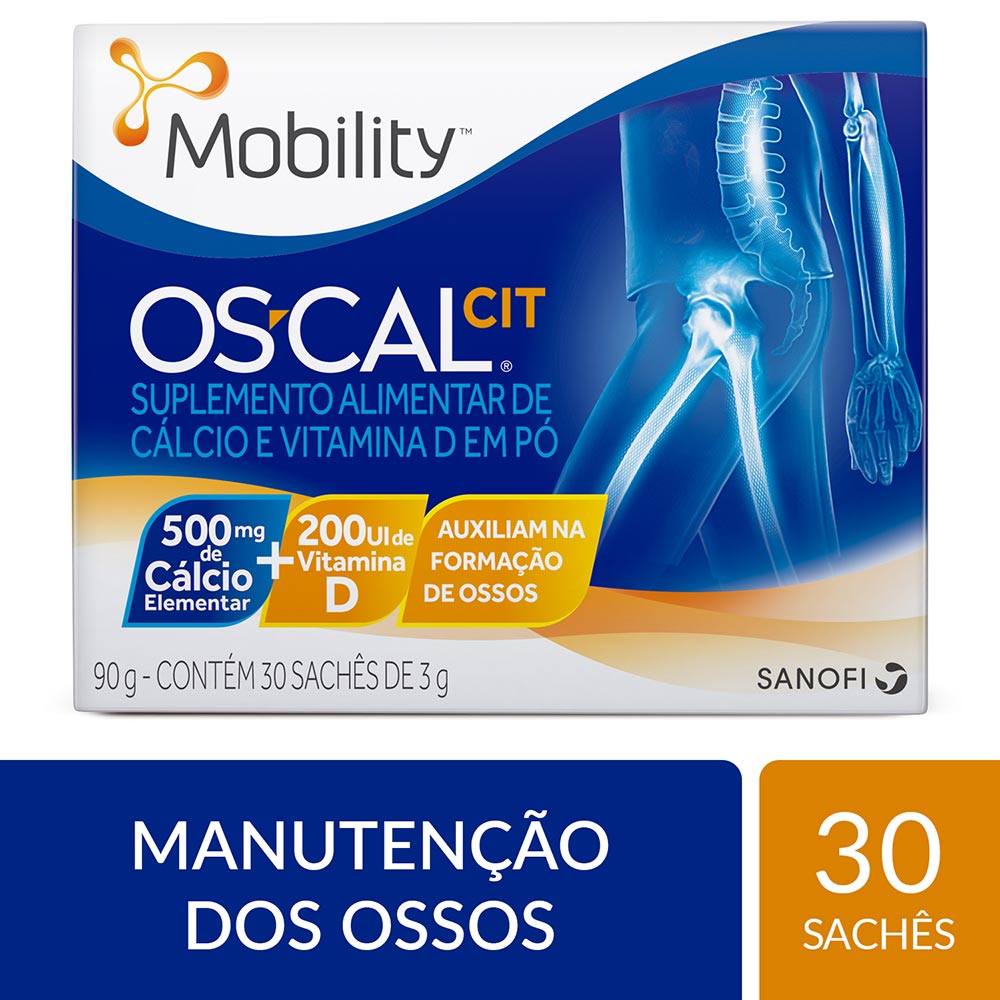 Suplemento Vitamínico Cálcio com Vitamina D Os-Cal Cit 500mg + 200UI 30 ...