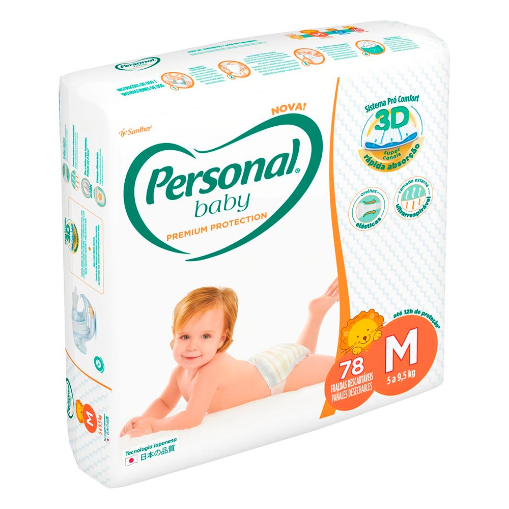 Fralda Personal Baby Premium Protection Tamanho M 78 Unidades ...