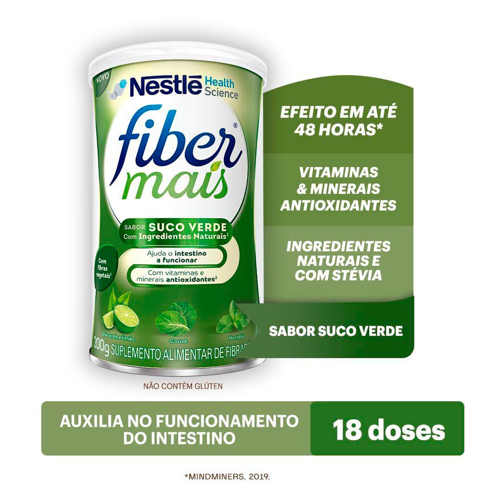 Regulador Intestinal FiberMais Sabor Suco Verde 200g - Drogaria Sao Paulo