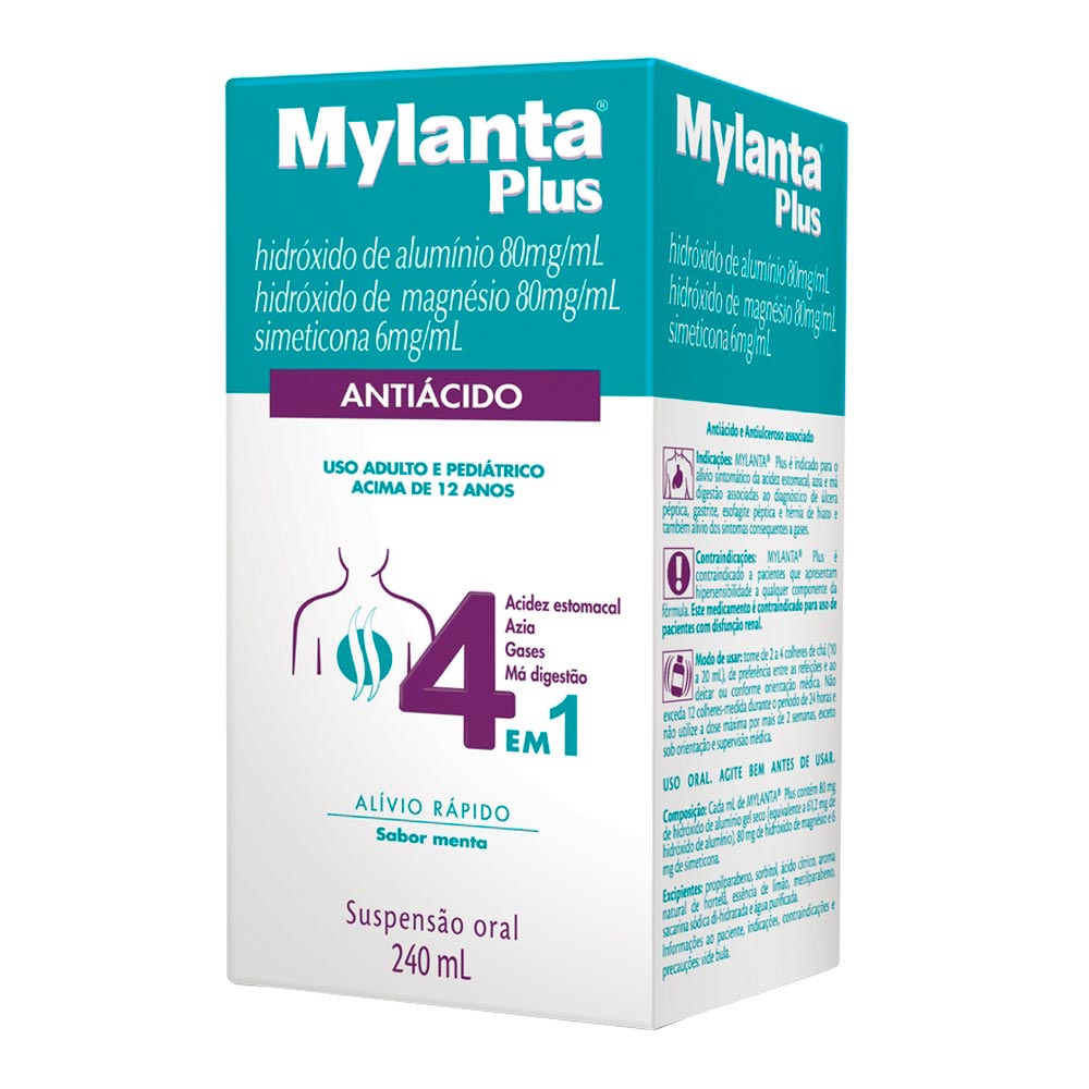 Antiácido Mylanta Plus Menta 240ml - Drogaria Sao Paulo
