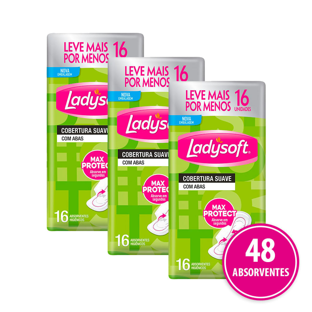 Absorvente Ladysoft Normal Suave Com Abas 48 Unidades - Drogaria Sao Paulo
