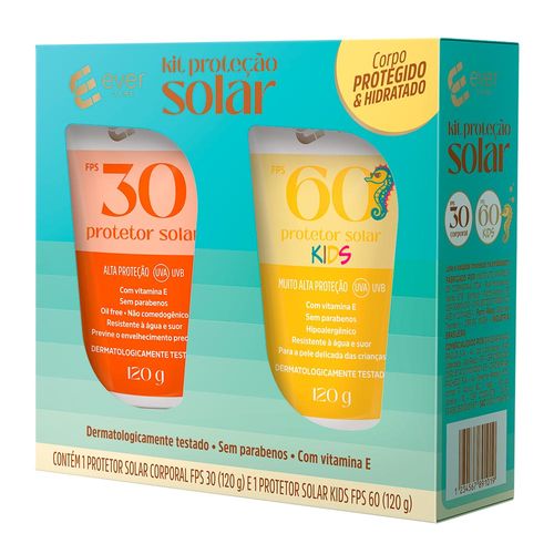Kit Ever Care Protetor Solar Corporal FPS30 120g + Infantil Corporal ...
