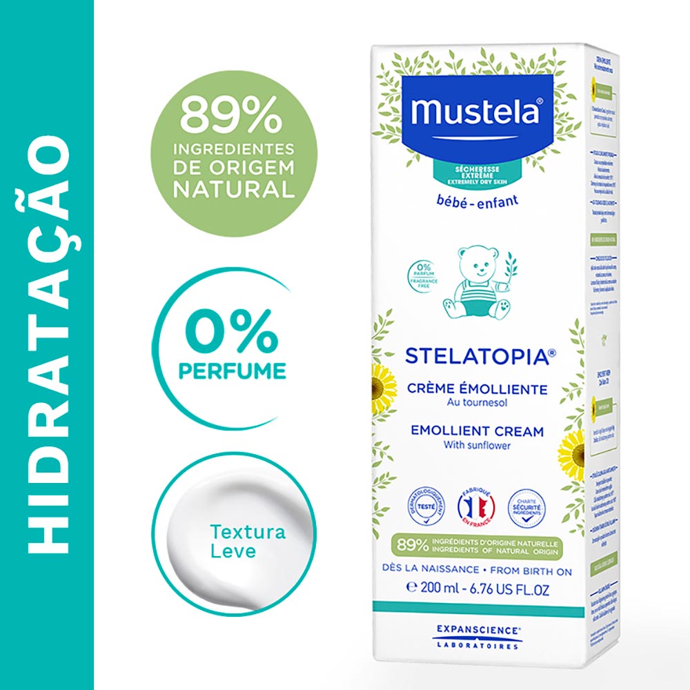 Kit Creme Emoliente Mustela Stelatopia 200ml 2 Unidades - Drogaria Sao ...