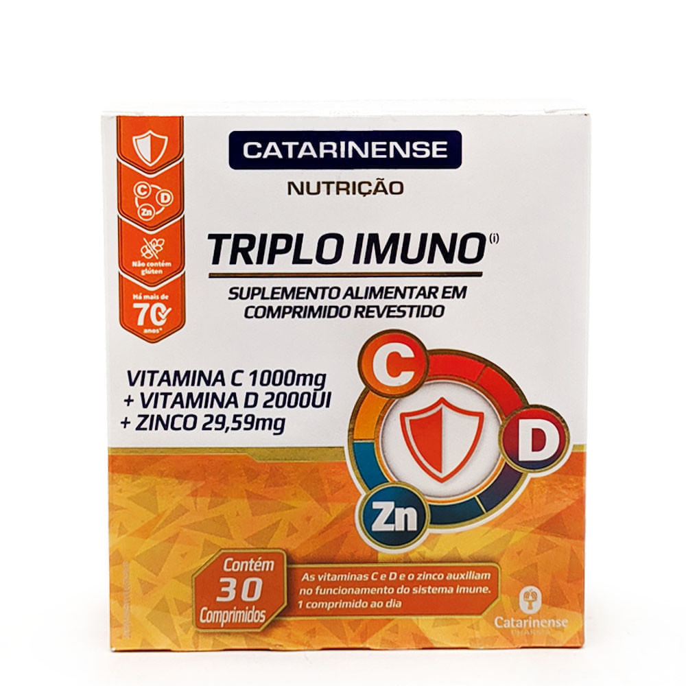 Triplo Imuno - 30 Comprimidos - Catarinense - Drogaria Sao Paulo