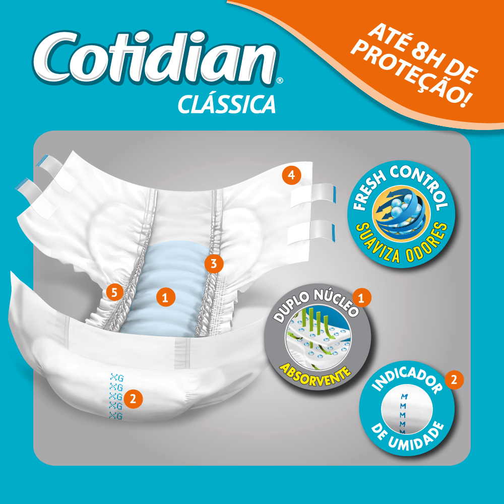 Fralda Adulto Cotidian Clássica G Com 7 Unids - Drogaria Sao Paulo