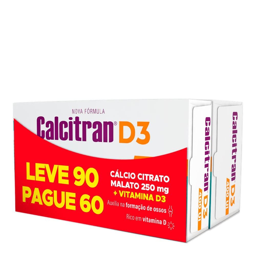 Calcitran D3 400UI 90 omprimidos - Drogaria Sao Paulo