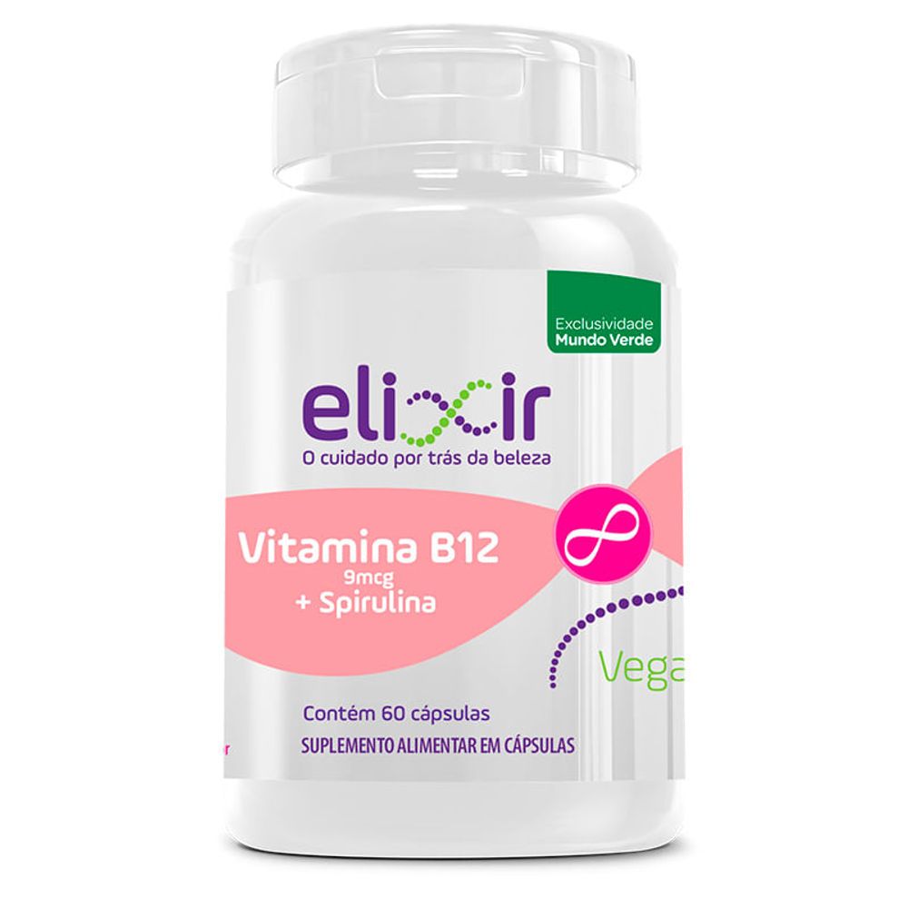 Vegan B12 9MCG Espirulina Elixir 60Caps - Drogaria Sao Paulo
