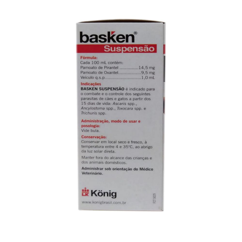 Vermífugo Basken Suspensão König 20ml p/ Cães e Gatos - Drogaria Sao Paulo