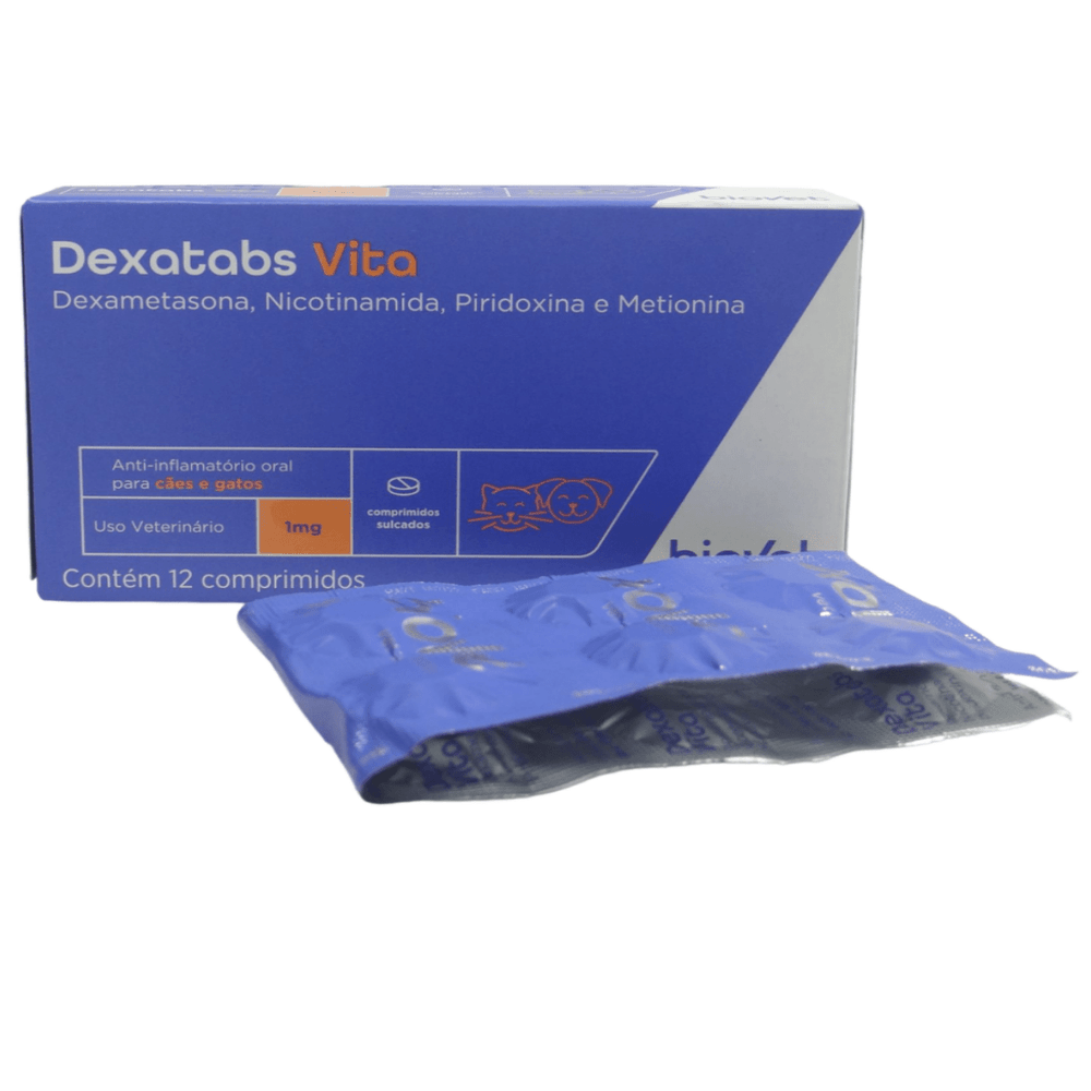 Dexatabs Vita para Cães e Gatos 1mg com 12 comprimidos - Biovet ...