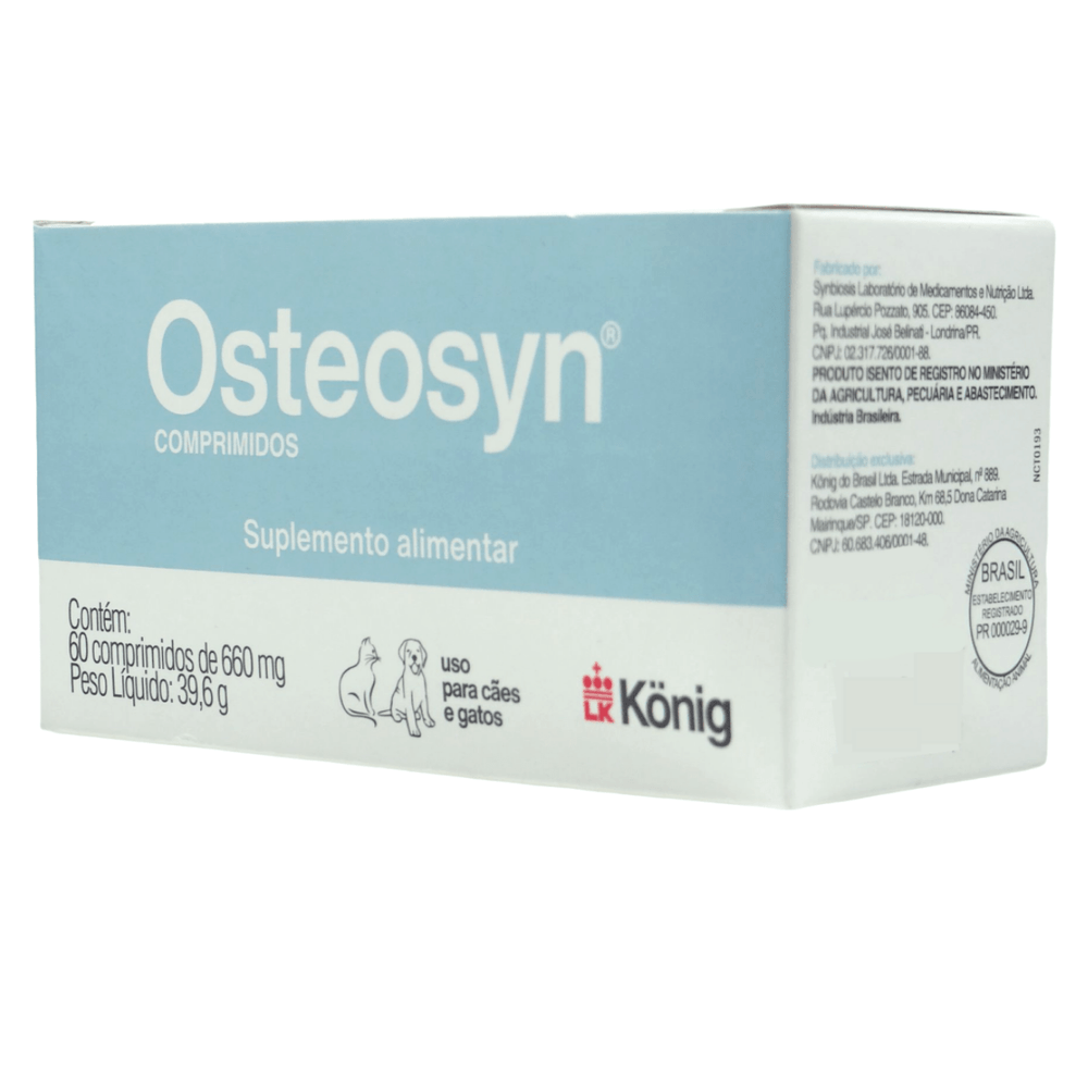 Suplemento Alimentar Osteosyn König 660mg p/ Cães Pequenos e Médios c ...
