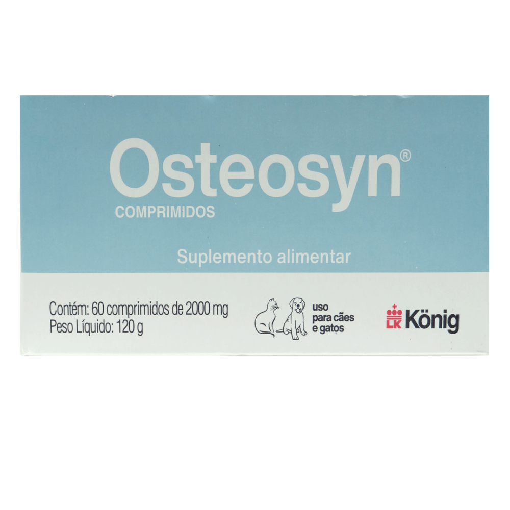 Suplemento Alimentar Osteosyn König 2000mg p/ Cães Grandes c/ 60 ...