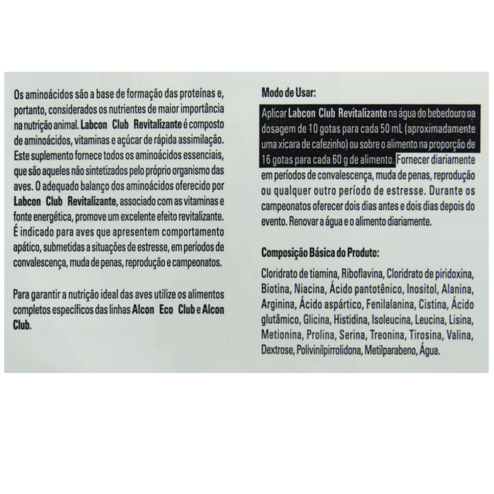 Suplemento Alcon Labcon Club Revitalizante 100ml - Drogaria Sao Paulo