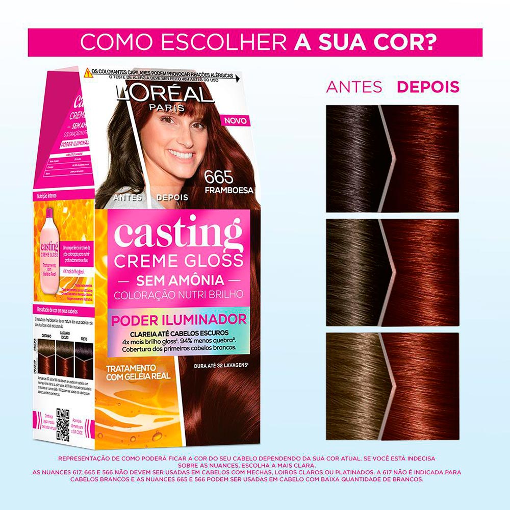 Tinta de Cabelo L’Oréal Paris Casting Creme Gloss 665 Framboesa ...