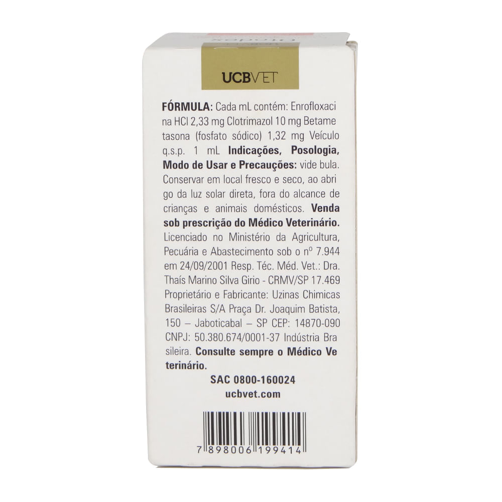 Anti-Inflamatório Otodex UCBVET 30ml - Drogaria Sao Paulo