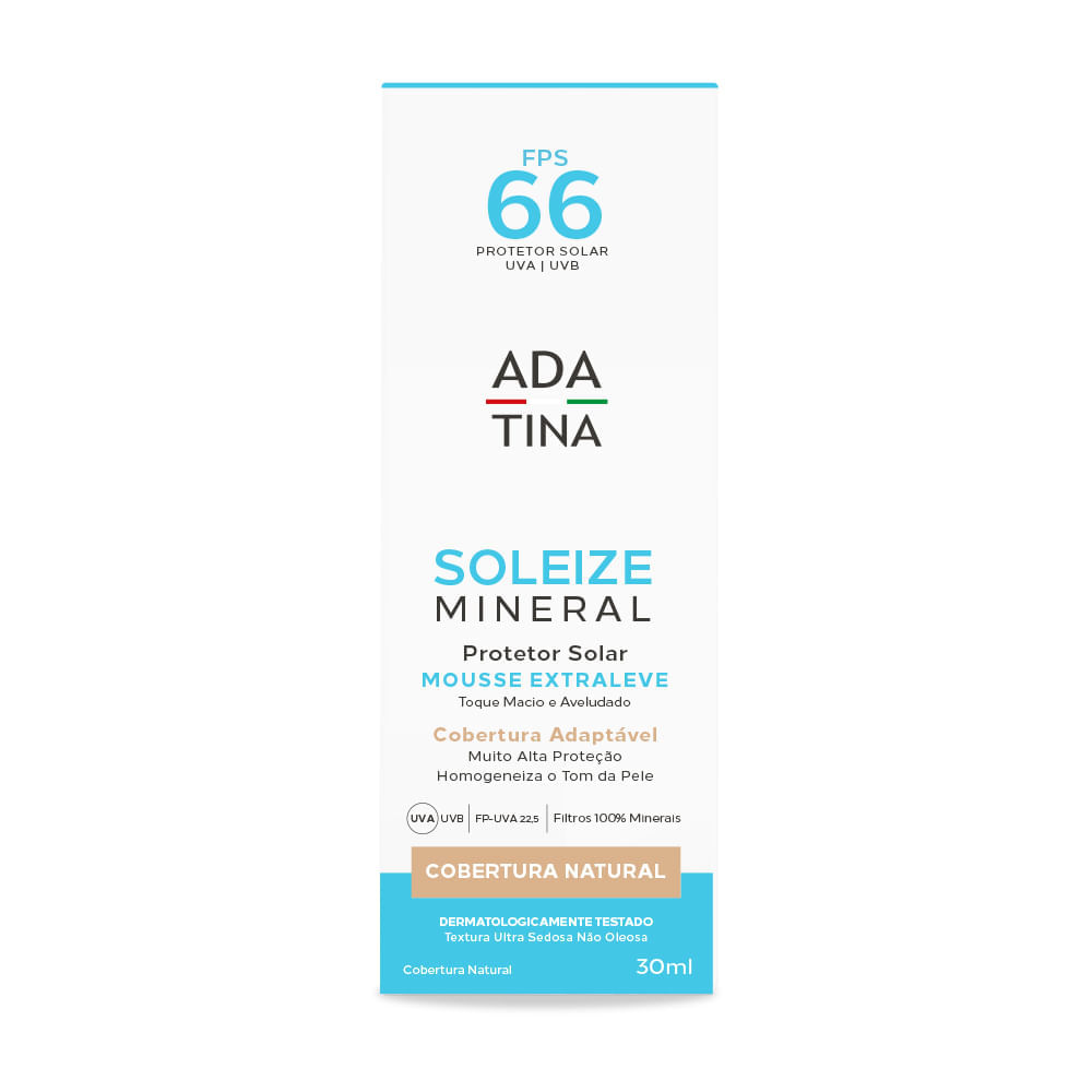 Protetor Solar Ada Tina Soleize Mineral FPS 66 30ml - Drogaria Sao Paulo