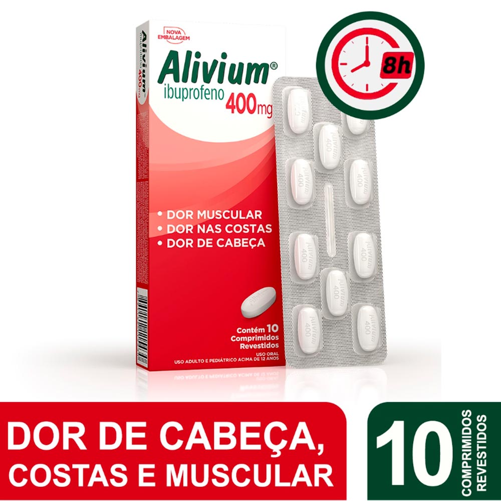Alivium 400mg Mantecorp Farmasa Blister 10 Comprimidos - Drogaria Sao Paulo