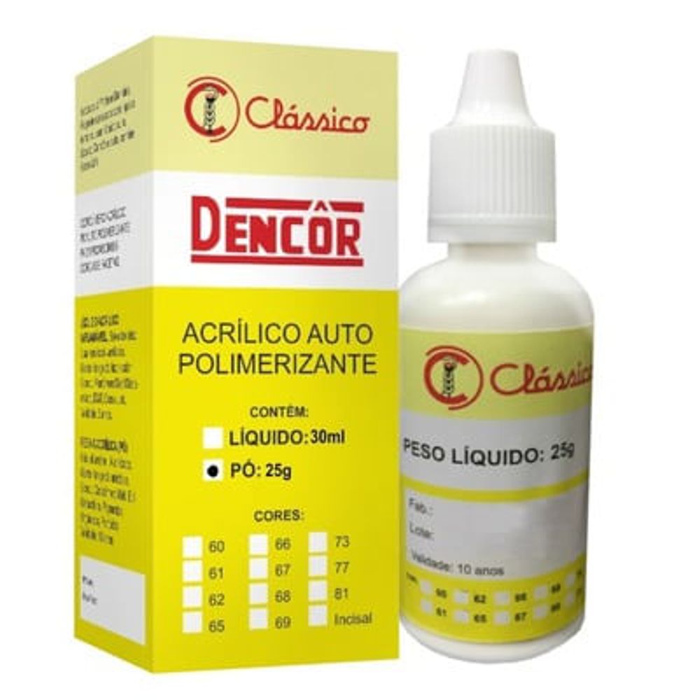 RESINA ACRÍLICA DENCOR EM PÓ - COR 67 - CLÁSSICO - Drogaria Sao Paulo