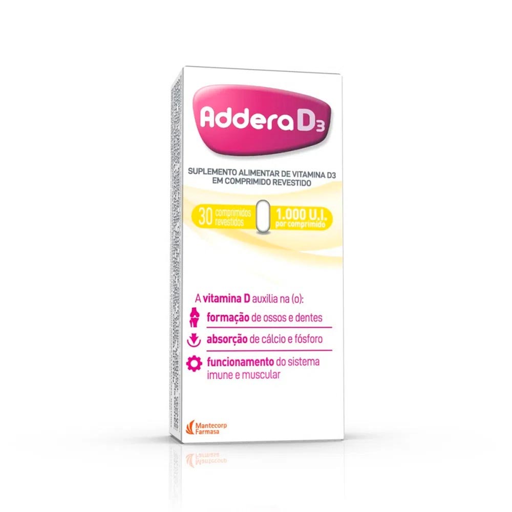 Vitamina D Addera D3 1.000UI 30 Comprimidos - Drogaria Sao Paulo