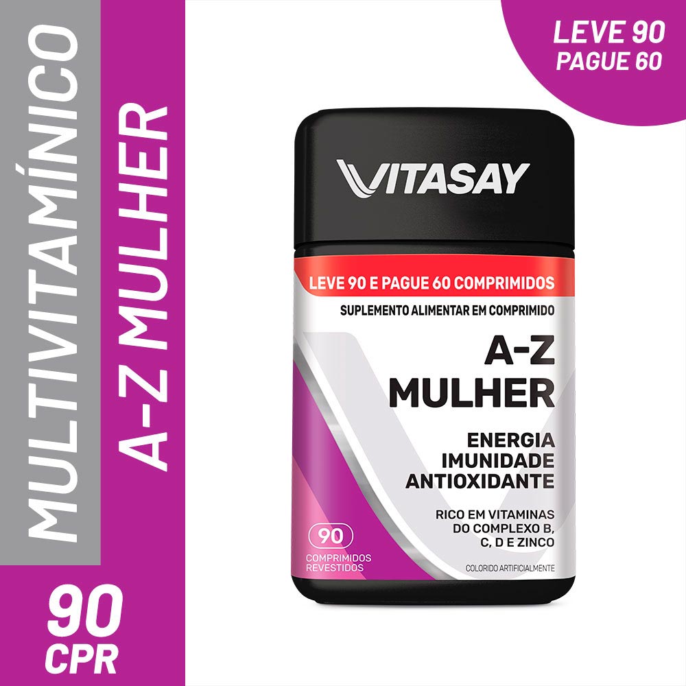 Suplemento Alimentar Vitasay Mulher A-Z 90 Comprimidos - Drogaria Sao Paulo