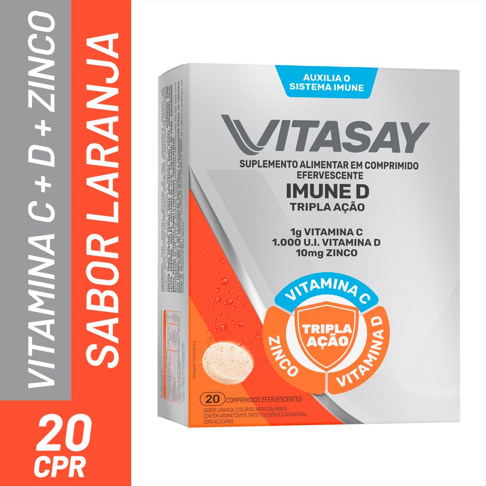 Suplemento Alimentar Vitasay Imune D 20 Comprimidos Efervecentes ...