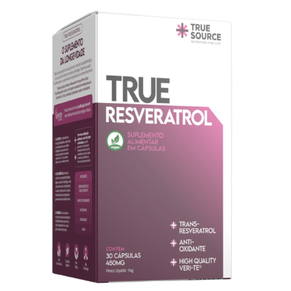 True Resveratrol 450mg C/ 30 CAPS True Source - Drogaria Sao Paulo