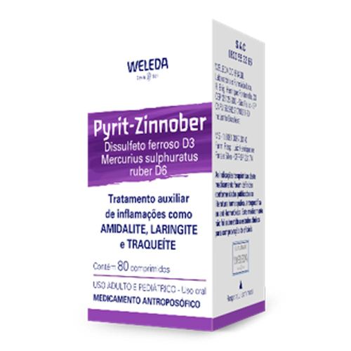 Pyrit-Zinnober 95,8mg + 95,8mg Weleda 80 Comprimidos - Drogaria Sao Paulo