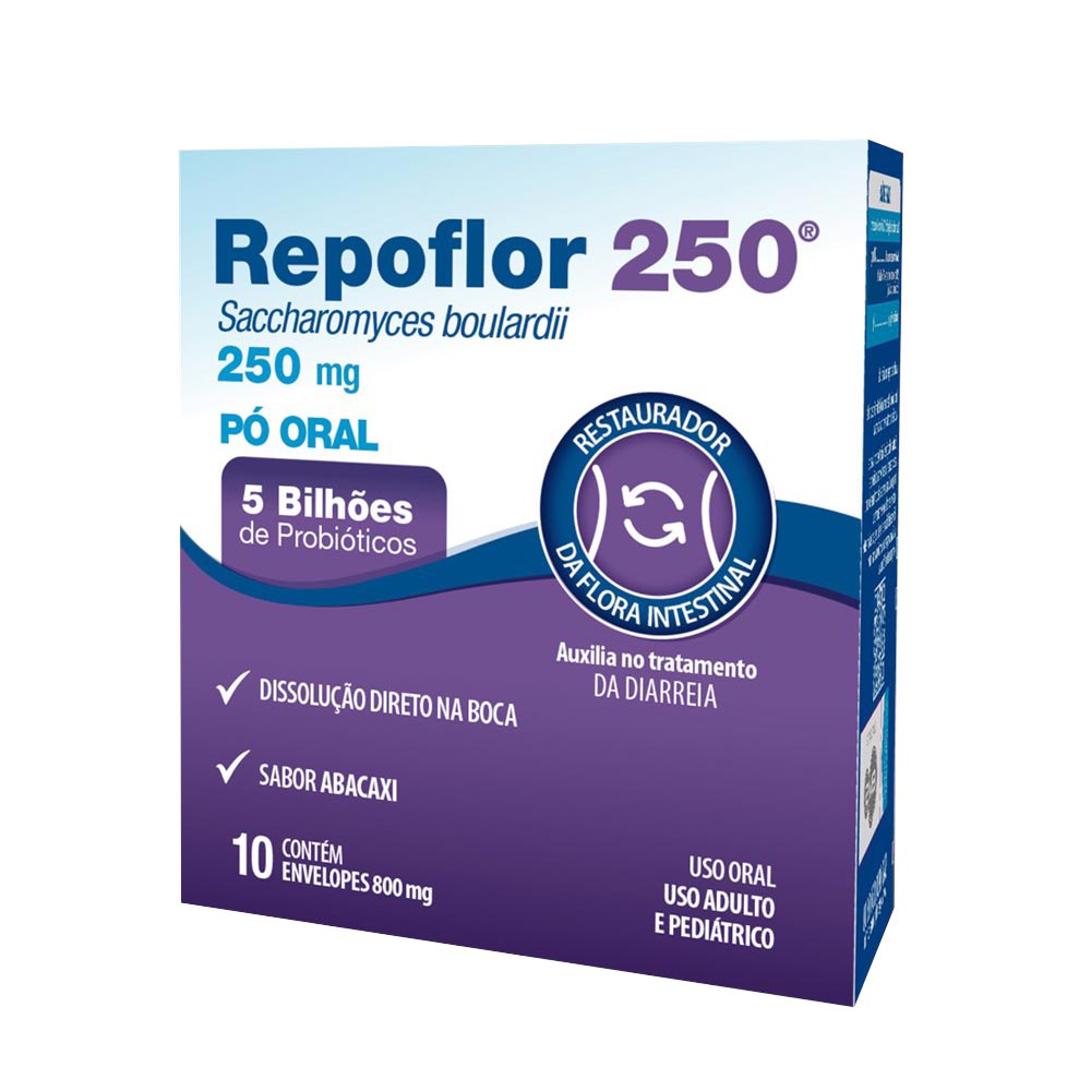 Repoflor 250mg EMS 10 Envelópes com 800mg de Solução - Drogaria Sao Paulo
