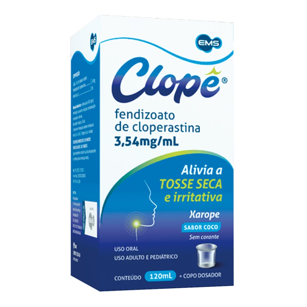 Clope 3,54mg/mL Genérico EMS 1 Frasco com 120mL + Copo Medidor ...