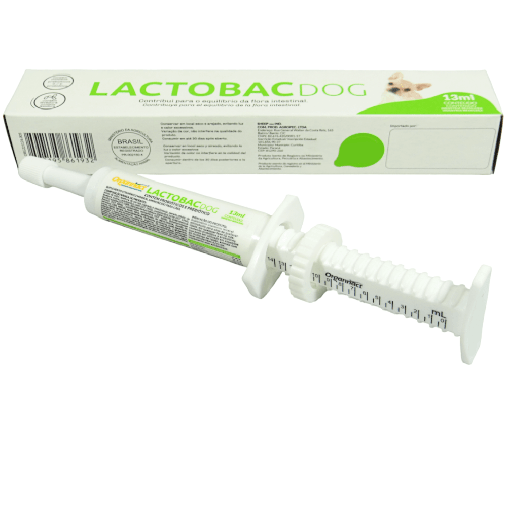 Lactobac Dog 13ml Suplemento Com Probiótico e Prebiótico Para Cães ...