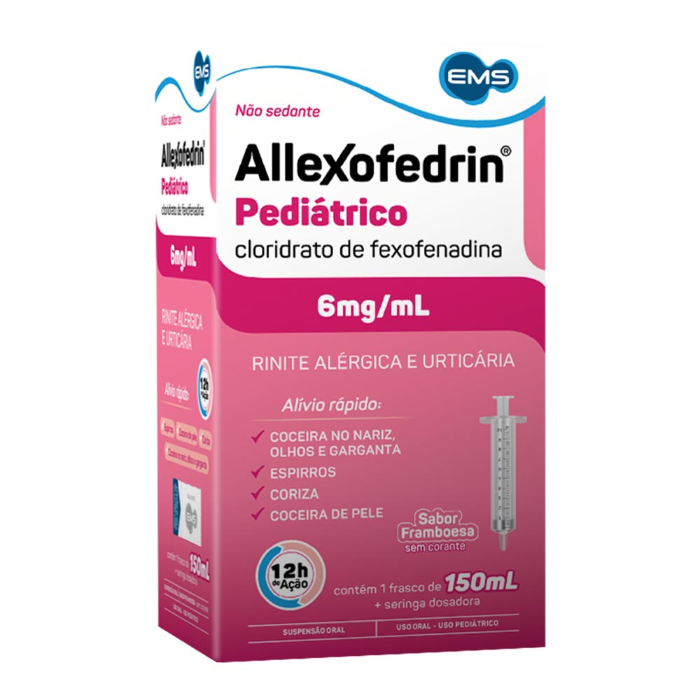 Antialérgico Allexofedrin Fexofenadina 6mg/ml Pediátrico Framboesa ...