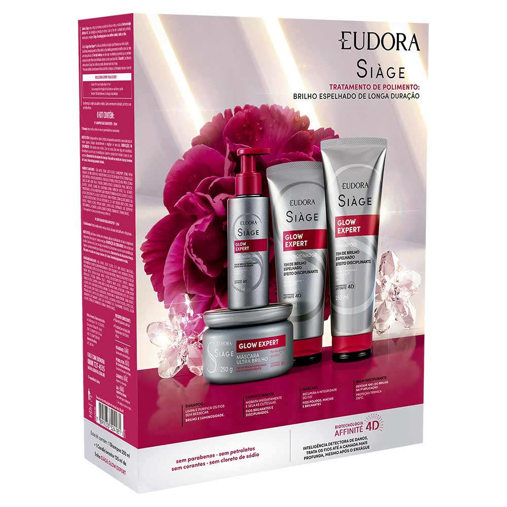 Kit Eudora Siage Glow Expert Shampoo 250ml + Condicionador 125ml ...