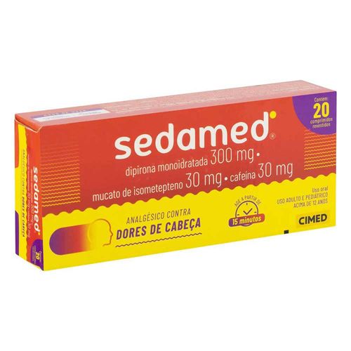 Sedamed Dipirona Monoidratada 300mg + Mocato de Isometepteno 30mg ...