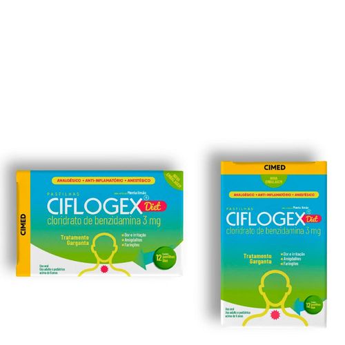 Ciflogex Menta-Limão Diet 12 Pastilhas - Drogaria Sao Paulo