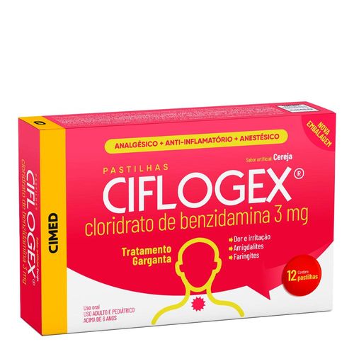 Ciflogex Cereja Cimed 12 pastilhas - Drogaria Sao Paulo