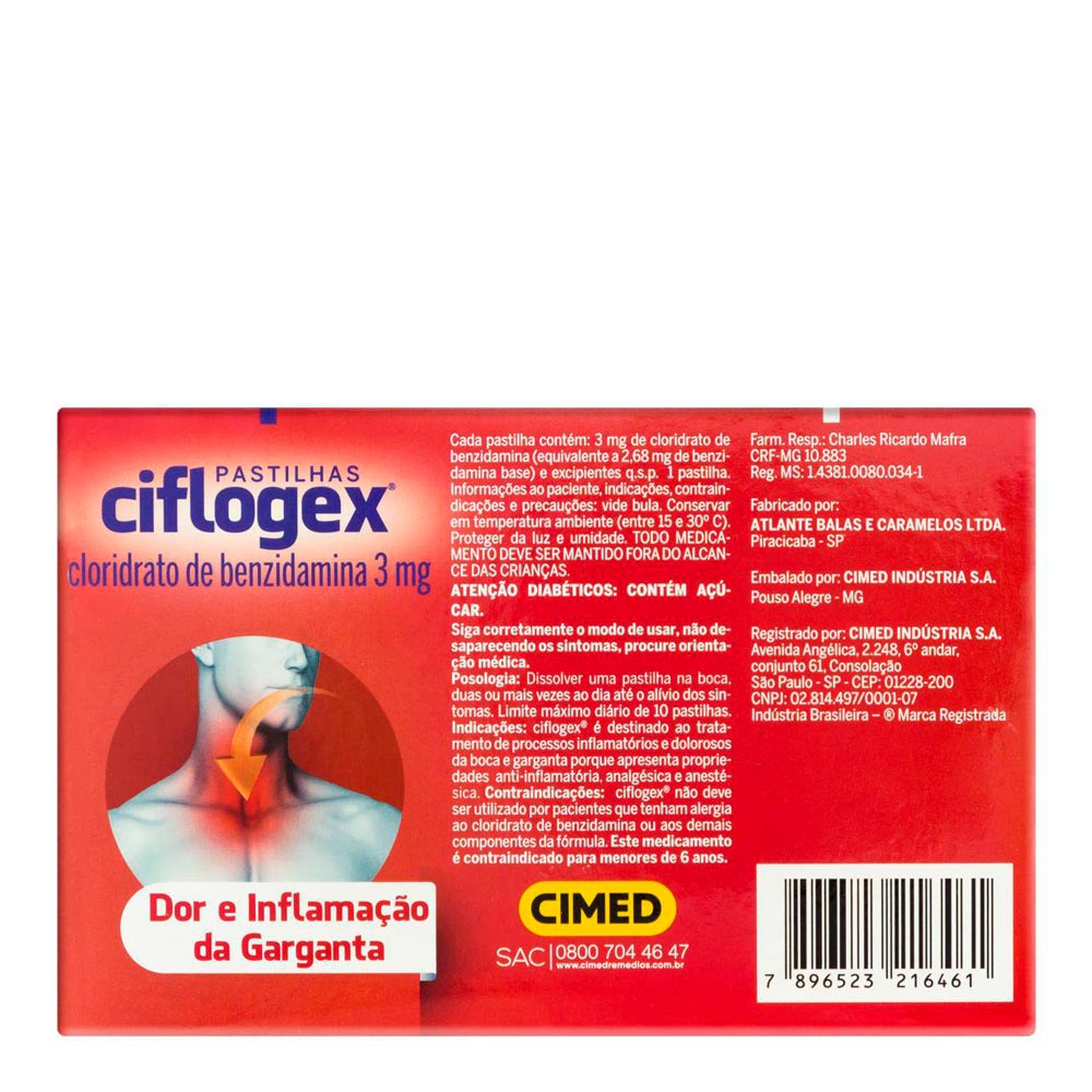 Ciflogex Cereja Cimed 12 pastilhas - Drogaria Sao Paulo