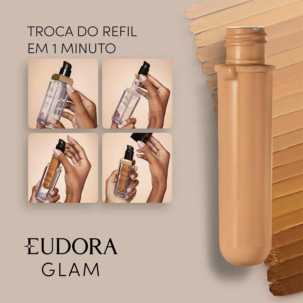 Base Líquida Eudora Glam Skin Perfection Cor 50 30ml - Drogaria Sao Paulo