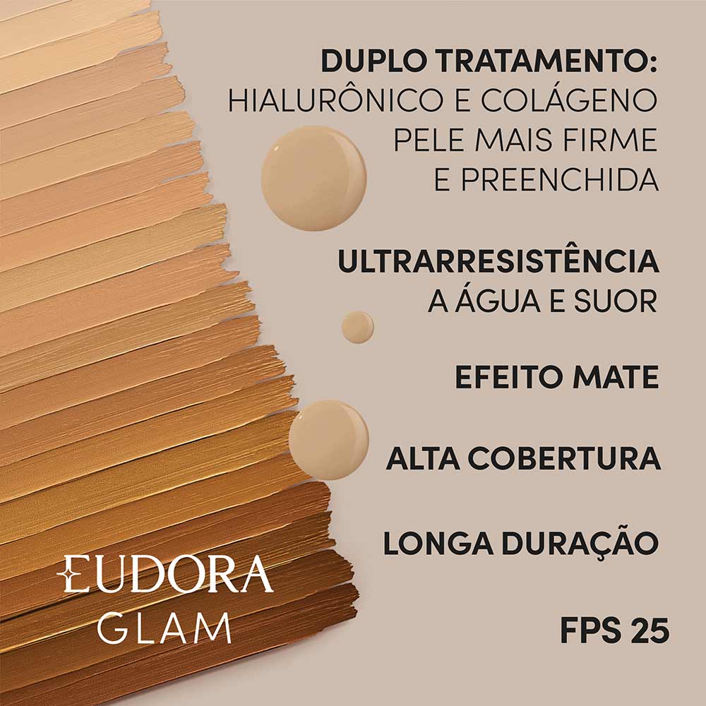 Base Líquida Eudora Glam Skin Perfection Cor 05 30ml - Drogaria Sao Paulo