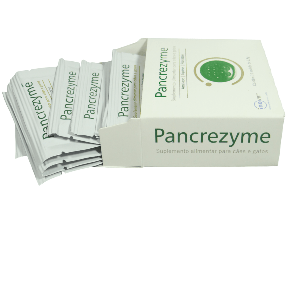 Pancrezyme Suplemento Para Cães e Gatos 2,8g C/ 10 Sachê Kit Com 10 ...