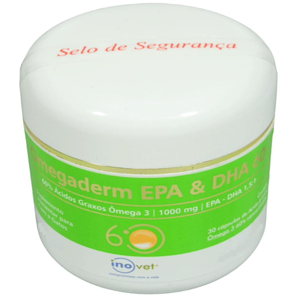 Omegaderm EPA & DHA 60 Suplemento Cães e Gatos 1000mg C/ 30 Cápsulas ...