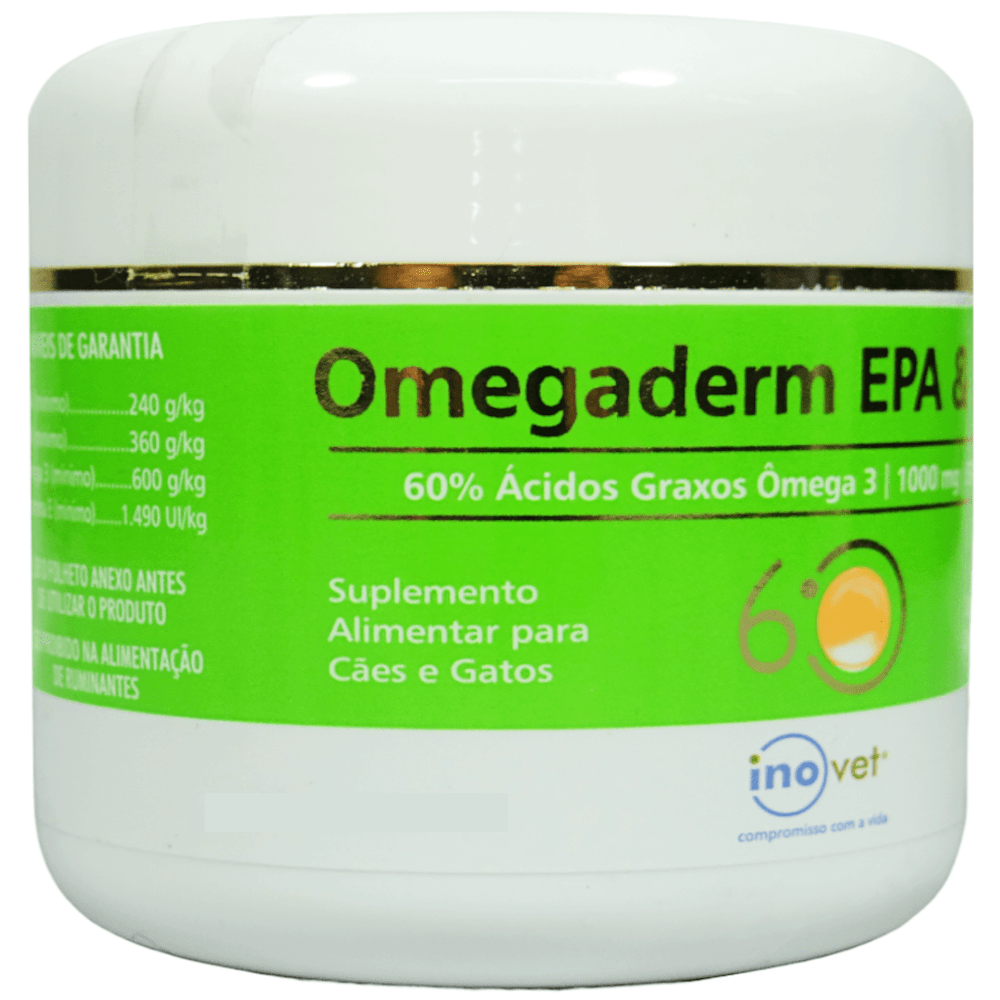 Omegaderm EPA & DHA 60 Suplemento Cães e Gatos 1000mg C/ 30 Cápsulas ...