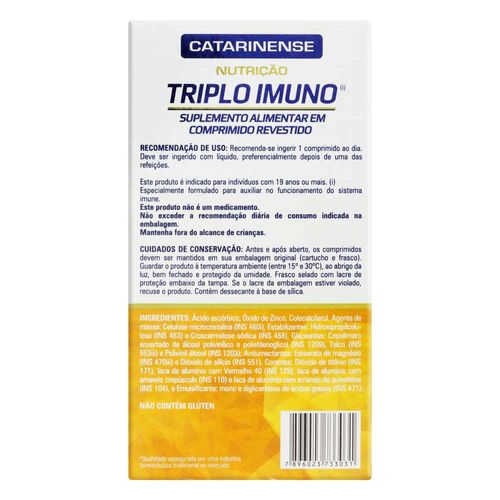 Suplemento Alimentar Imuno Triplo Nutrição 30 Comprimidos - Drogaria ...