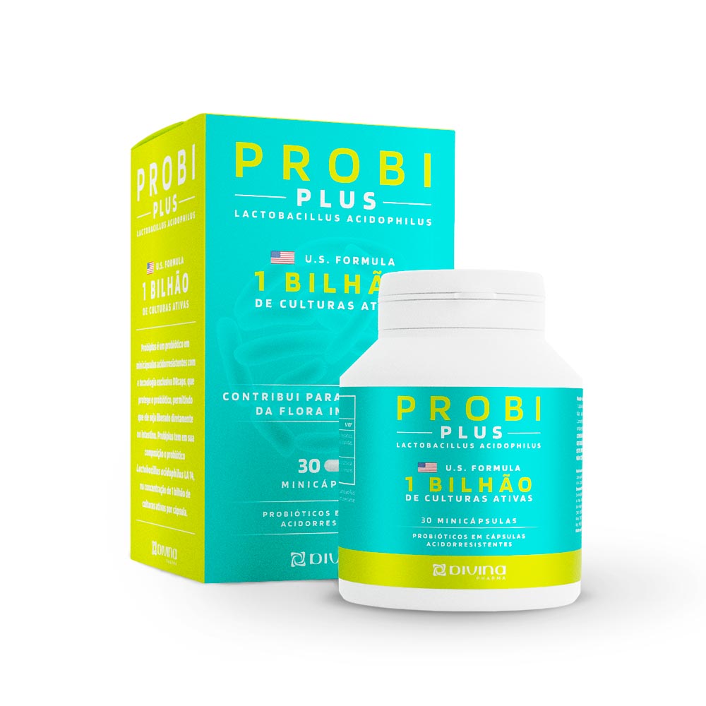 Probiótico ProbiPlus Divina Pharma 1 Bilhão De Culturas Ativas 30 ...