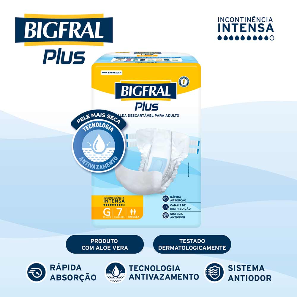 Fralda Geriátrica Bigfral Plus G 7 Unidades - Drogaria Sao Paulo