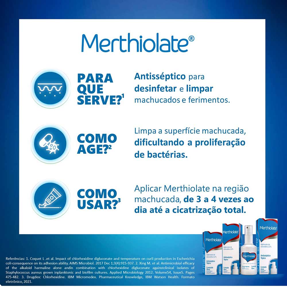 Antisséptico Tópico Merthiolate Incolor 30ml - Drogaria Sao Paulo