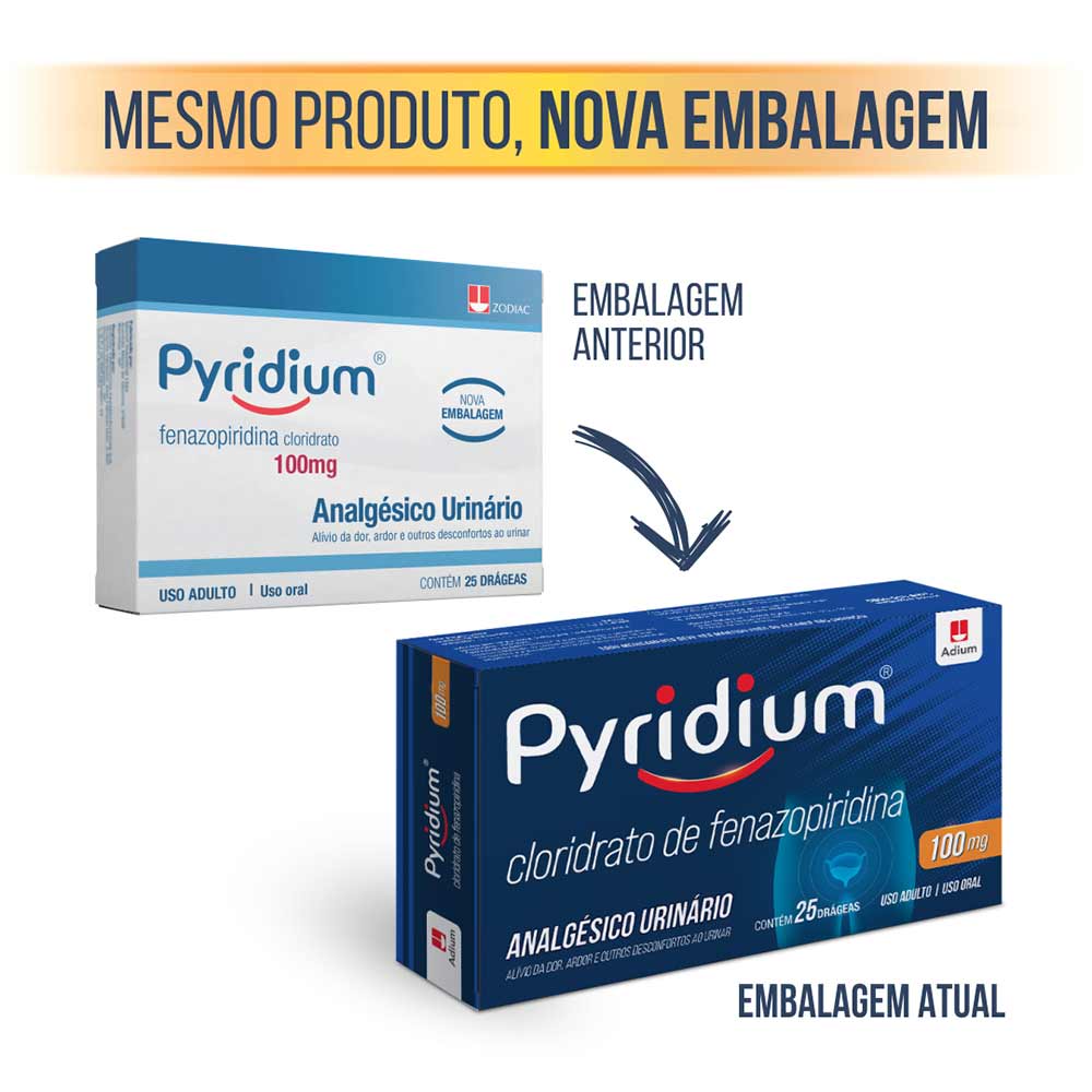 Pyridium 100mg 25 Drágeas - Drogaria Sao Paulo