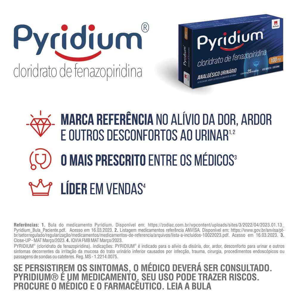 Pyridium 100mg 25 Drágeas - Drogaria Sao Paulo