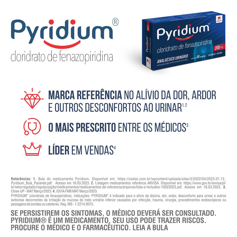 Pyridium 200mg Zodiac - 18 Drágeas - Drogaria Sao Paulo