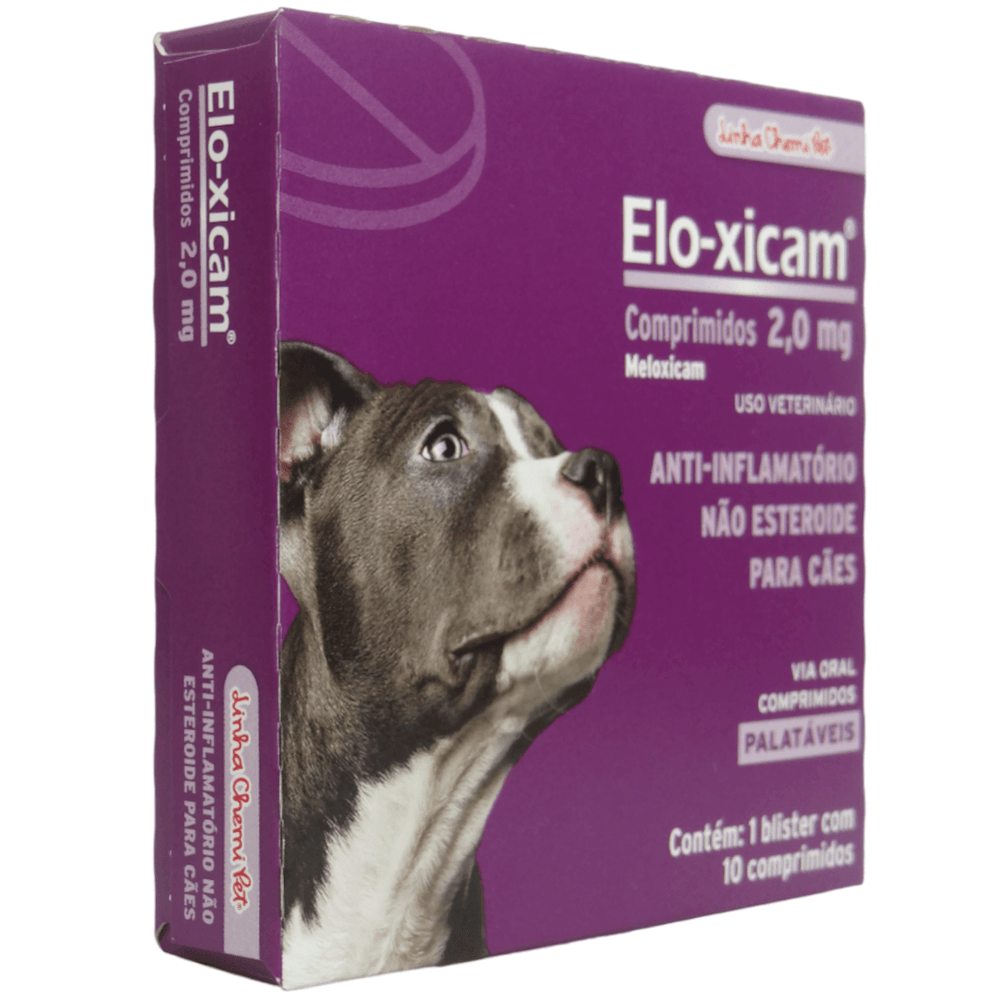 Elo-xicam 2,0mg Com 10 Comprimidos Para Cães Chemitec Kit Com 4 ...